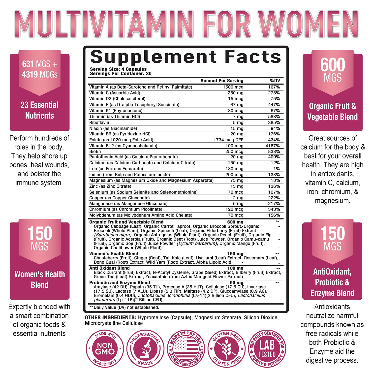 organic fruits in multivitamin formula