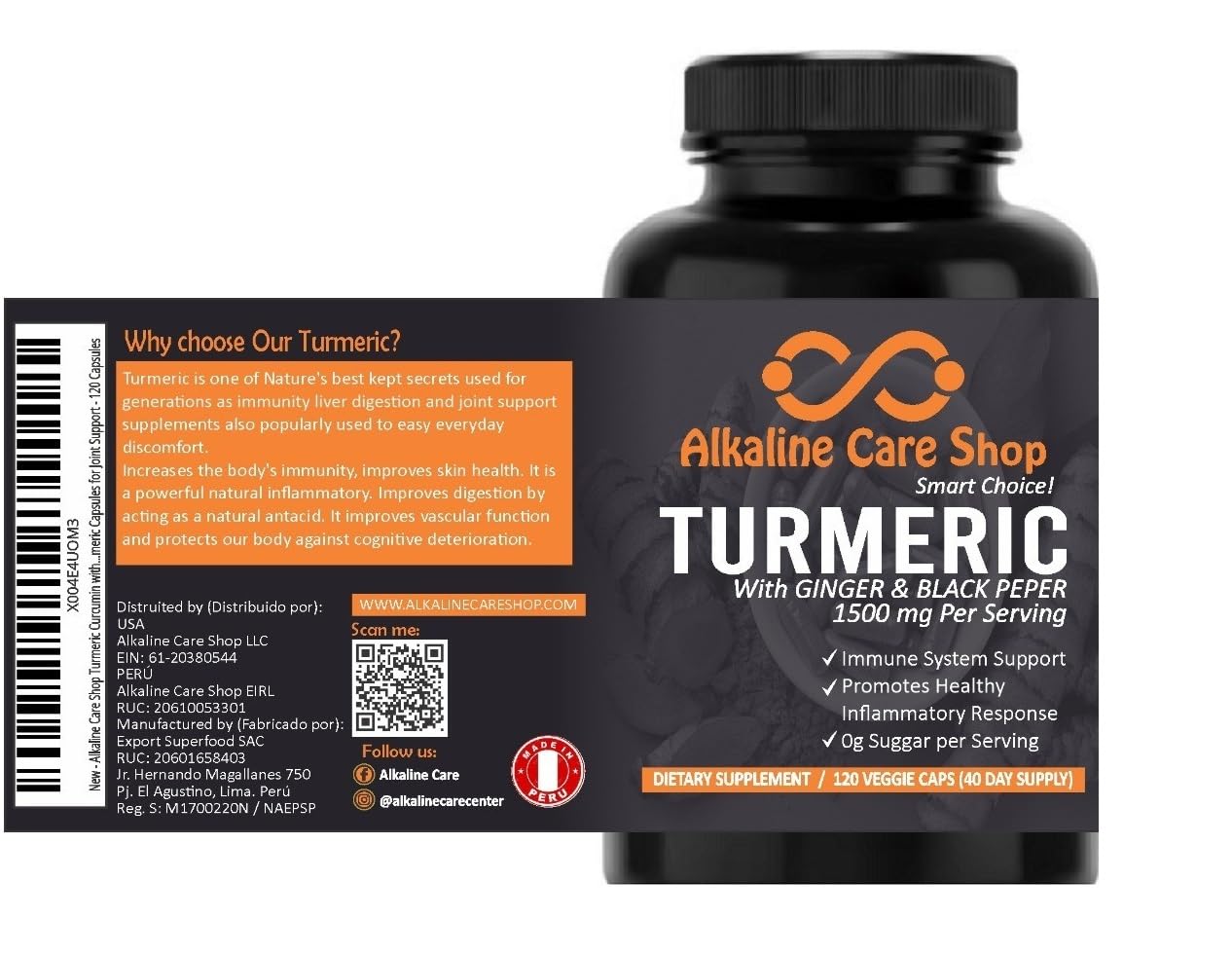 organic ginger and turmeric capsules