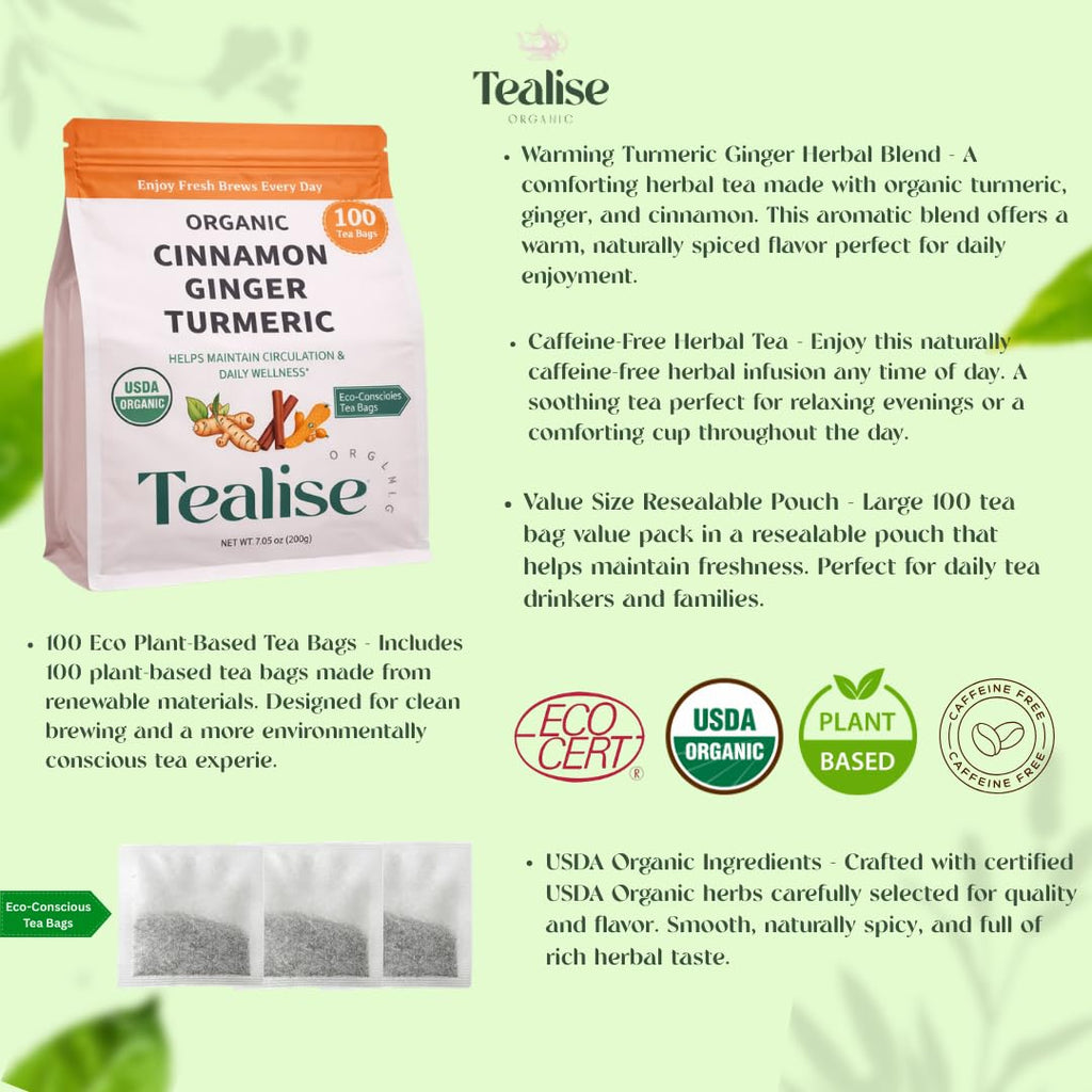 organic ginger cinnamon tea blend