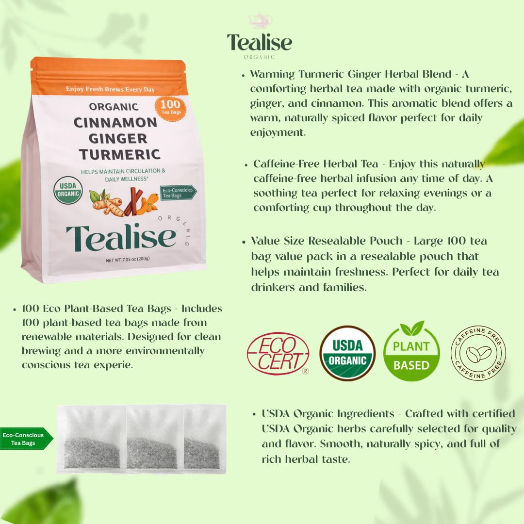 organic ginger cinnamon tea blend