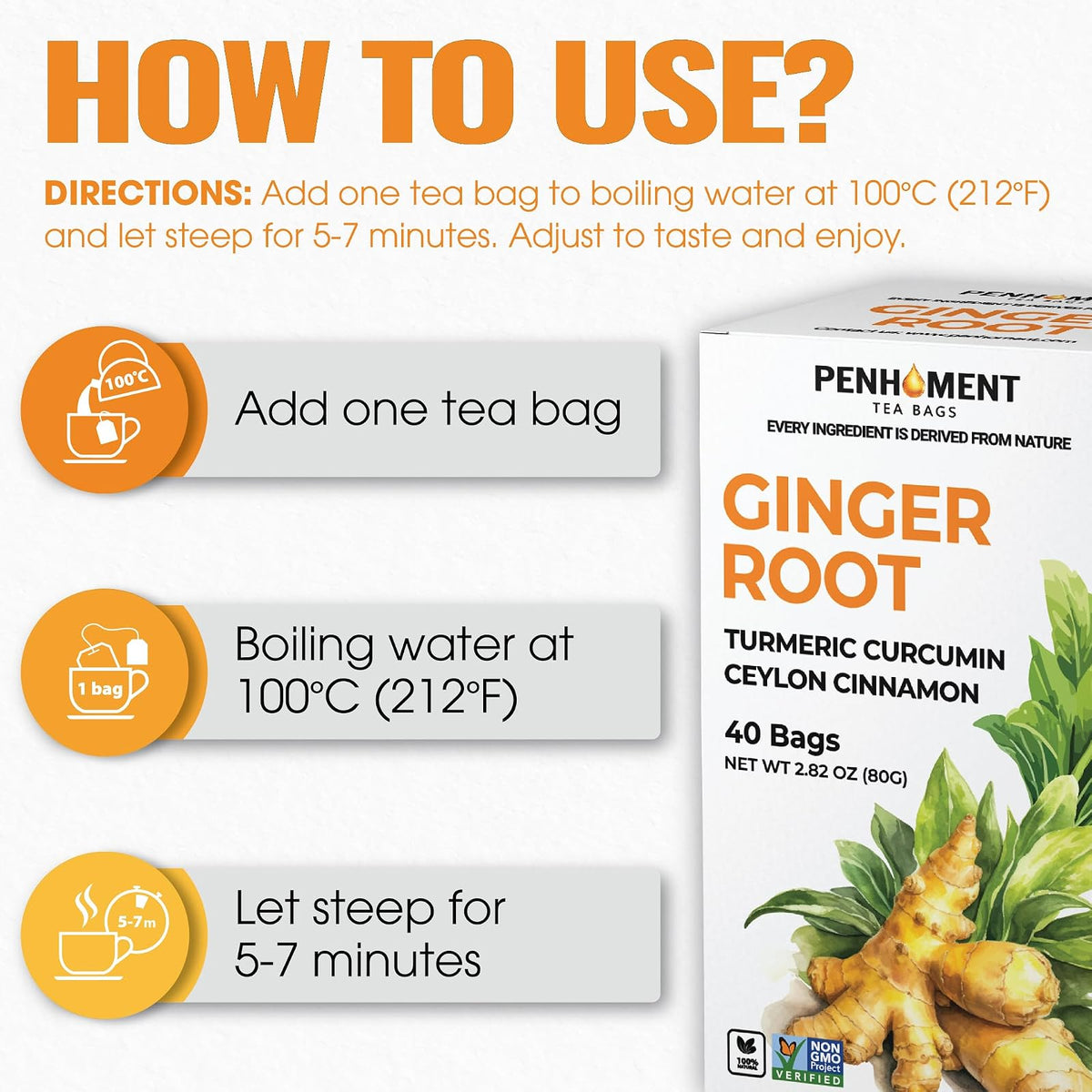 organic ginger tea bags for energy