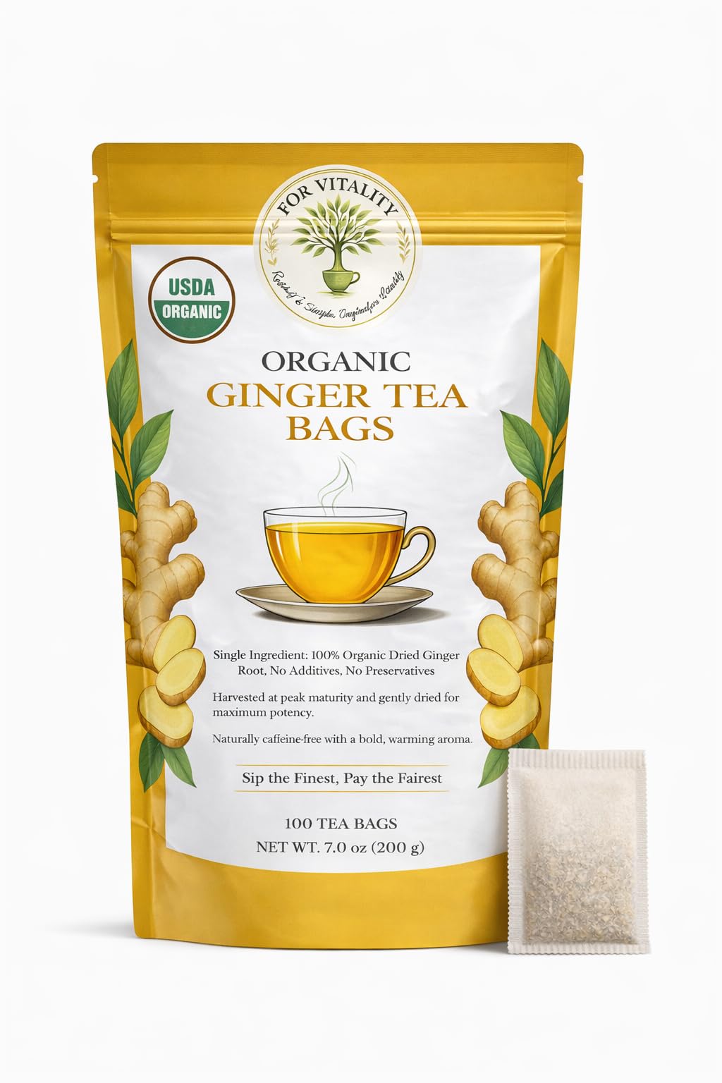 organic ginger tea bags for wellness