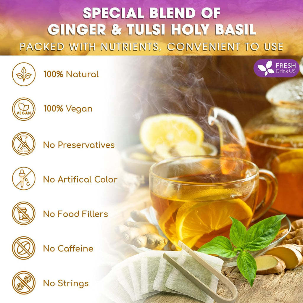 organic ginger tulsi tea for wellness