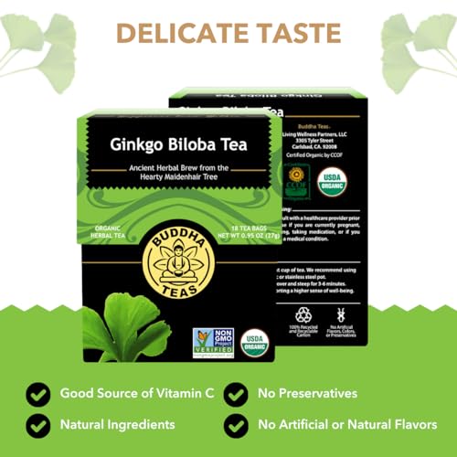 Organic Ginkgo Biloba herbal tea bags