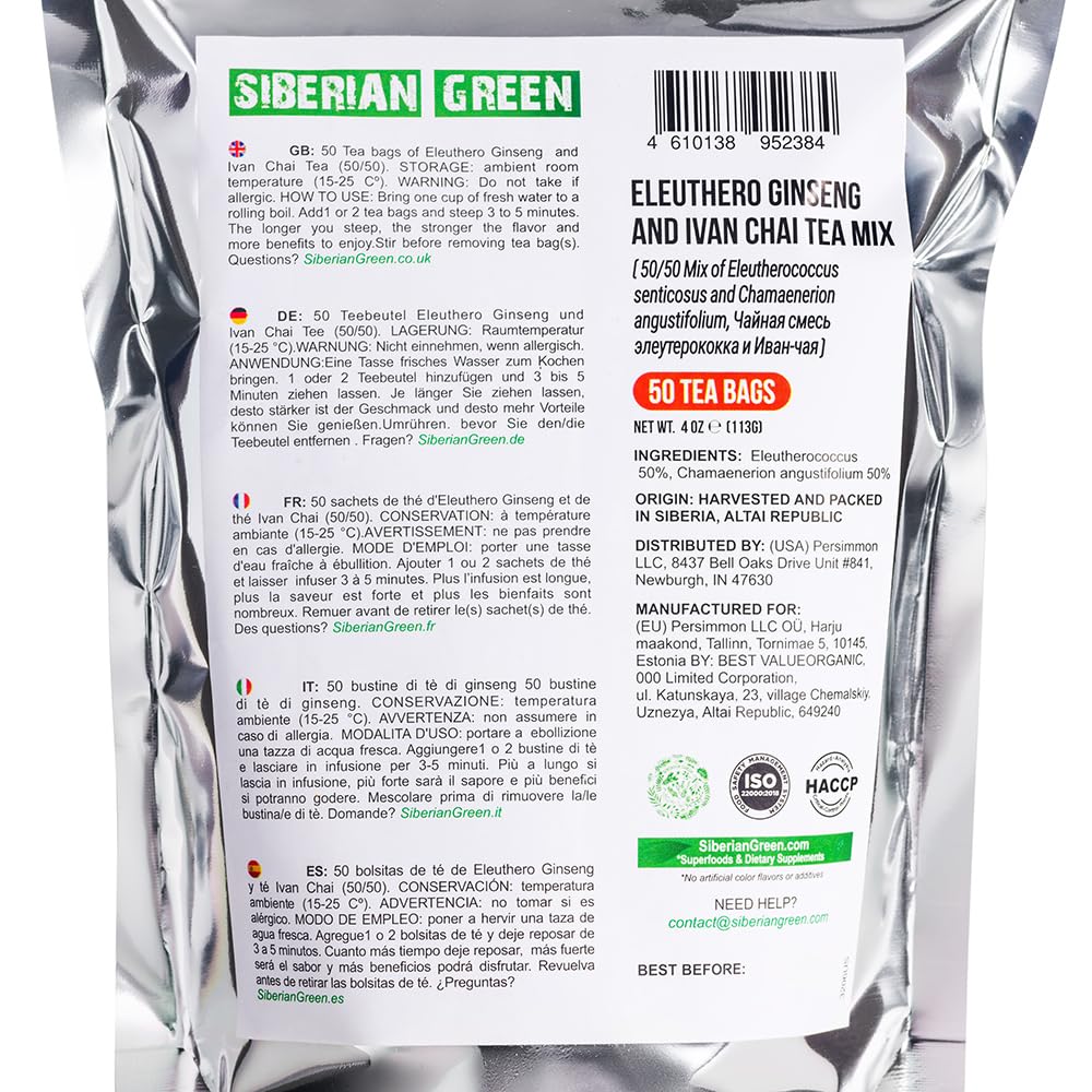 Organic ginseng tea for energy