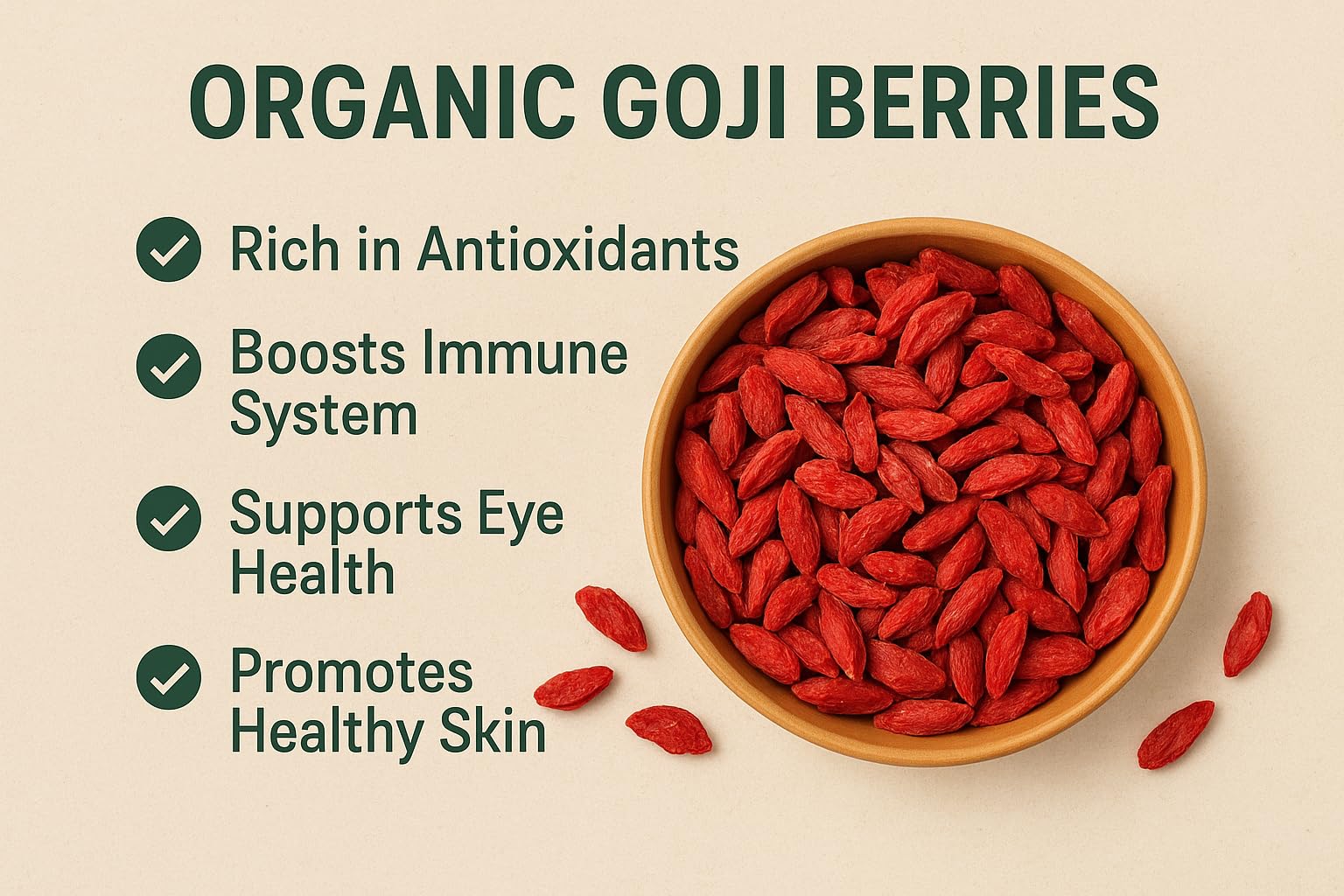Organic goji berries for smoothies