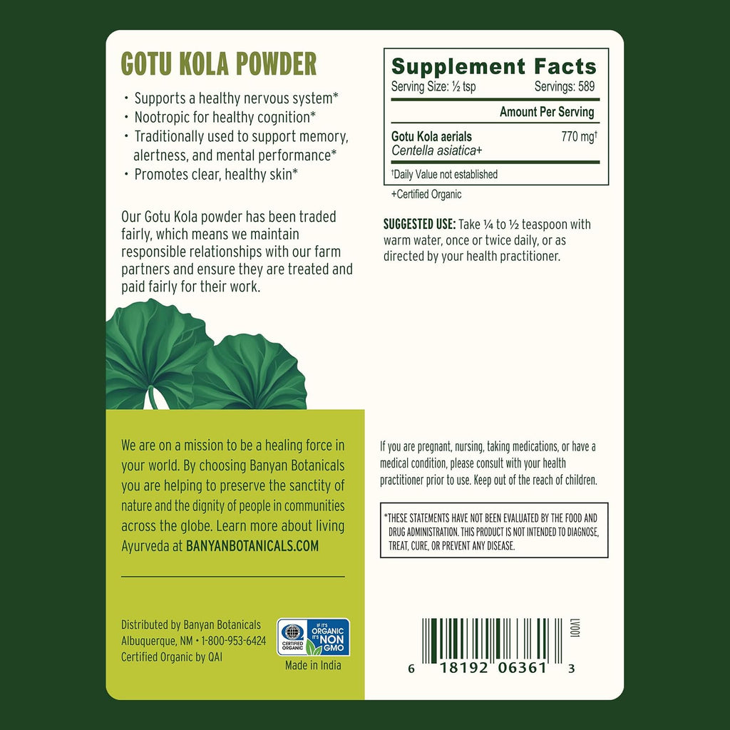 Organic Gotu Kola for herbal remedies