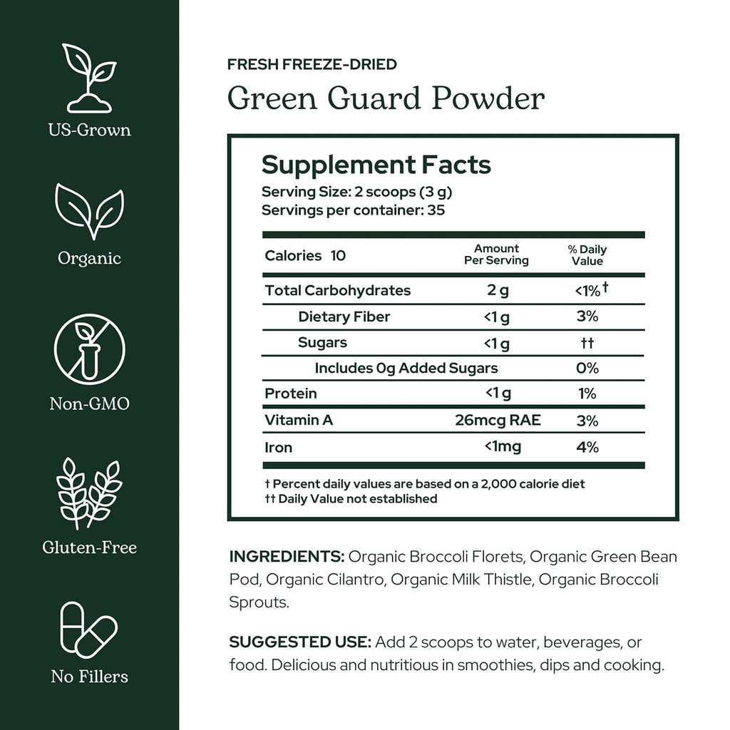 Organic Green Guard Powder for smoothies