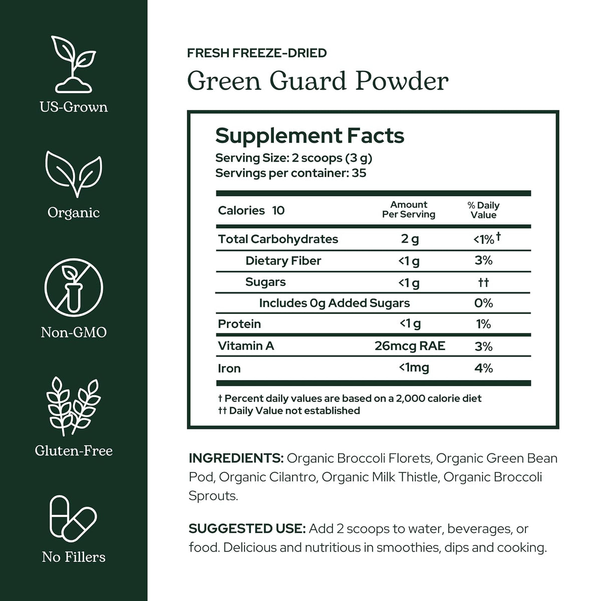Organic Green Guard Powder for smoothies