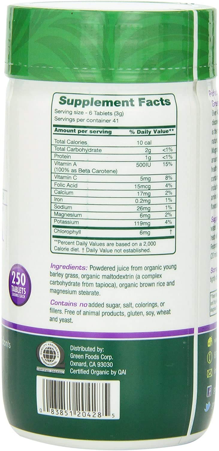 Organic Green Magma tablet nutrition
