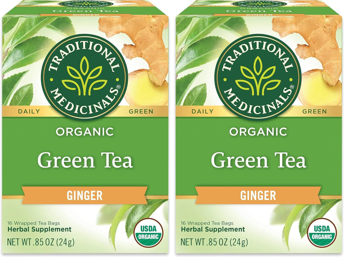 Organic green tea ginger bags