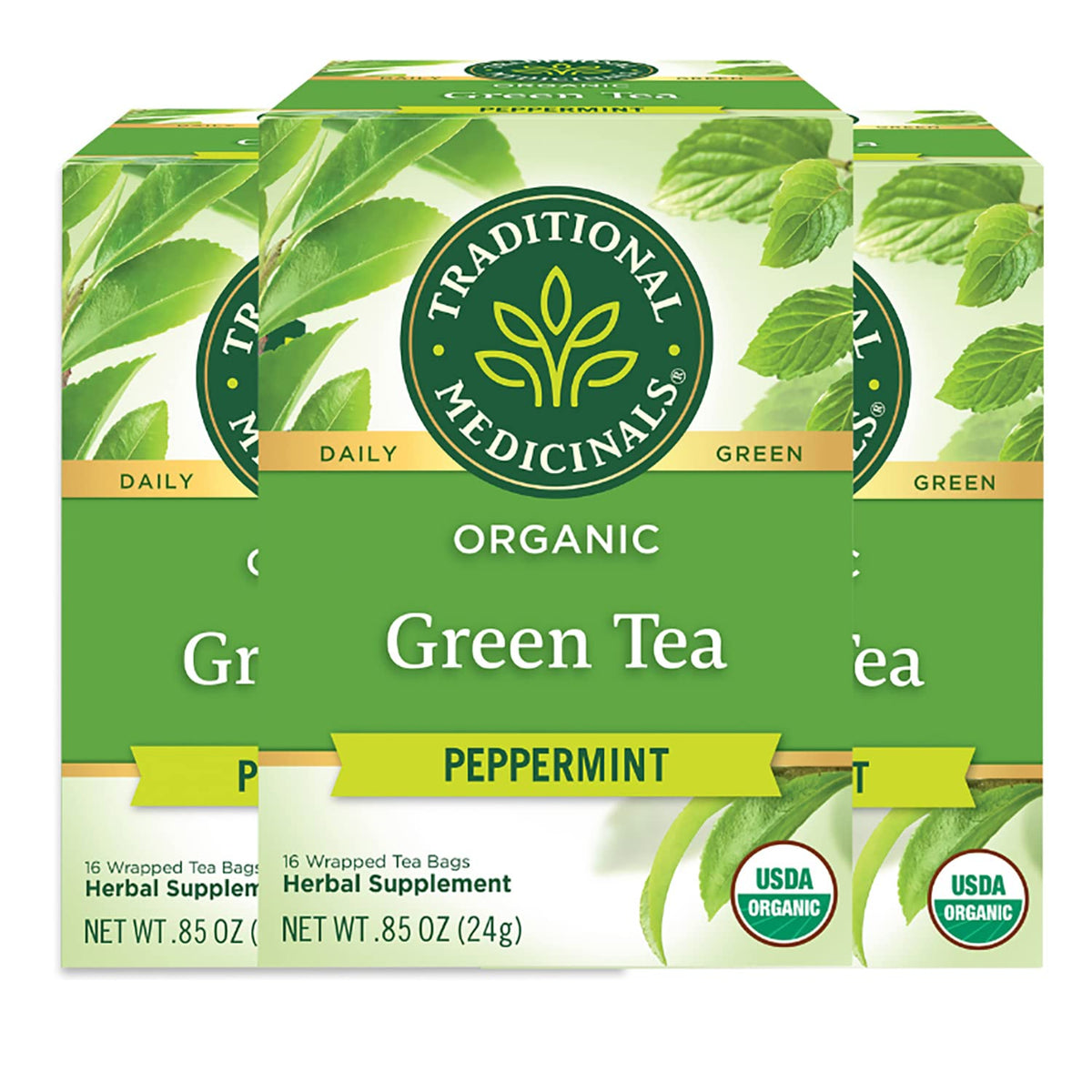organic green tea peppermint bags