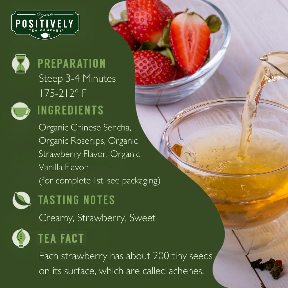 organic green tea with strawberries