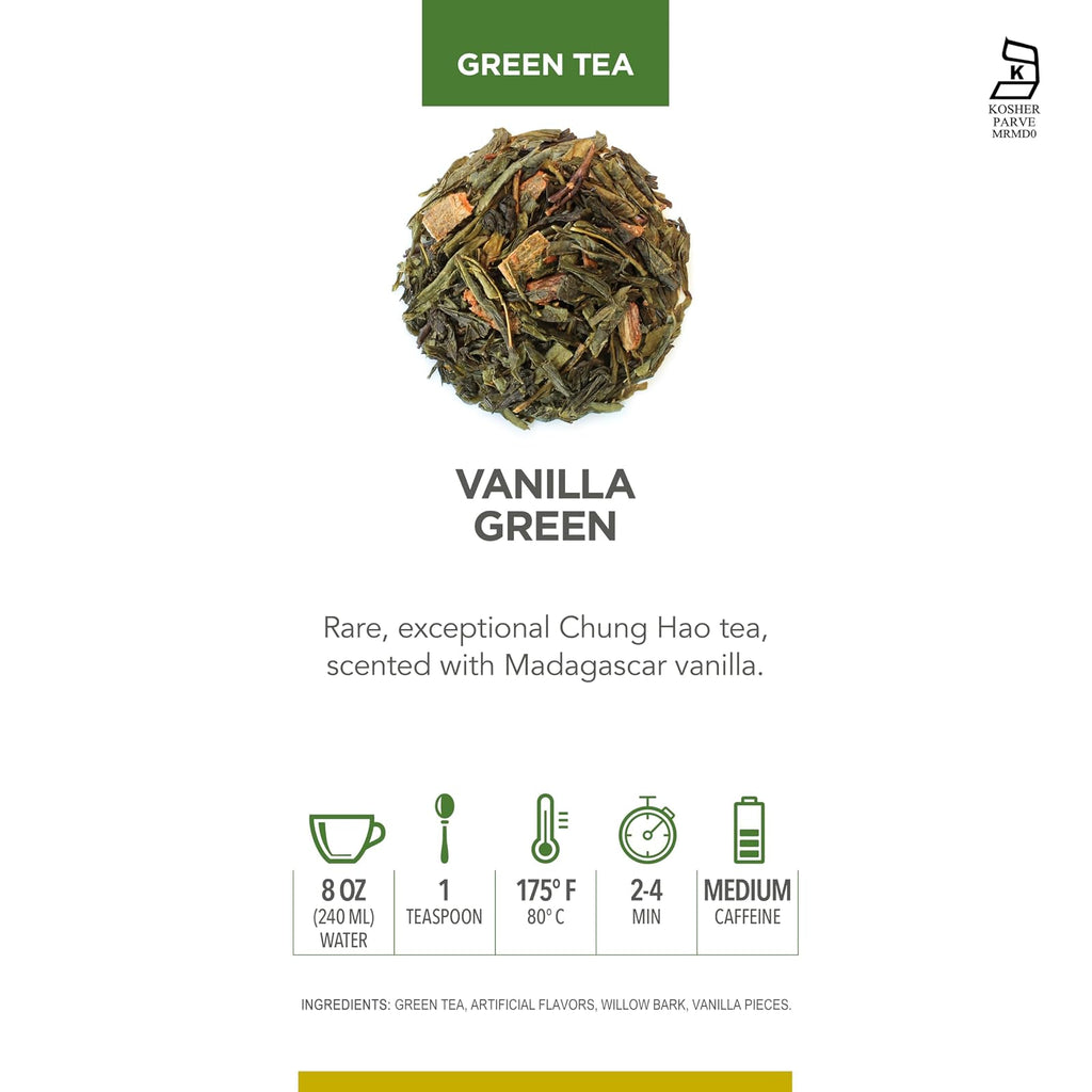 Organic green tea with vanilla flavour