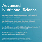 Organic greens powder for daily nutrition