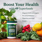 Organic greens powder for vitality