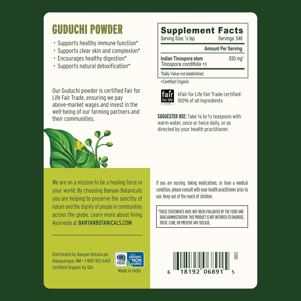 Organic Guduchi powder for immunity