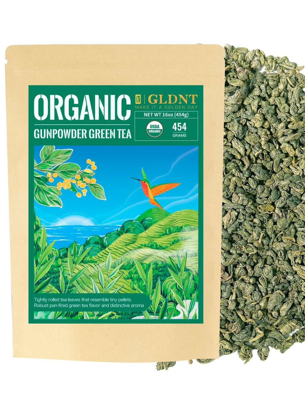 organic gunpowder green tea loose leaf