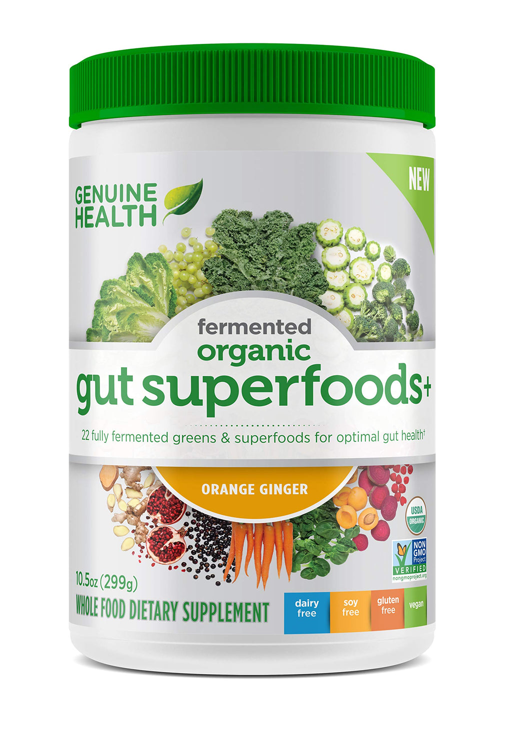 Organic gut health supplement with ginger