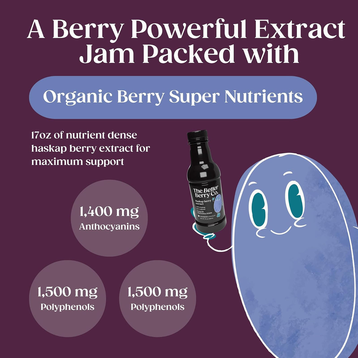 Organic haskap juice for vitality