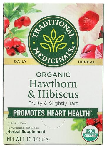 organic hawthorn and hibiscus tea bags
