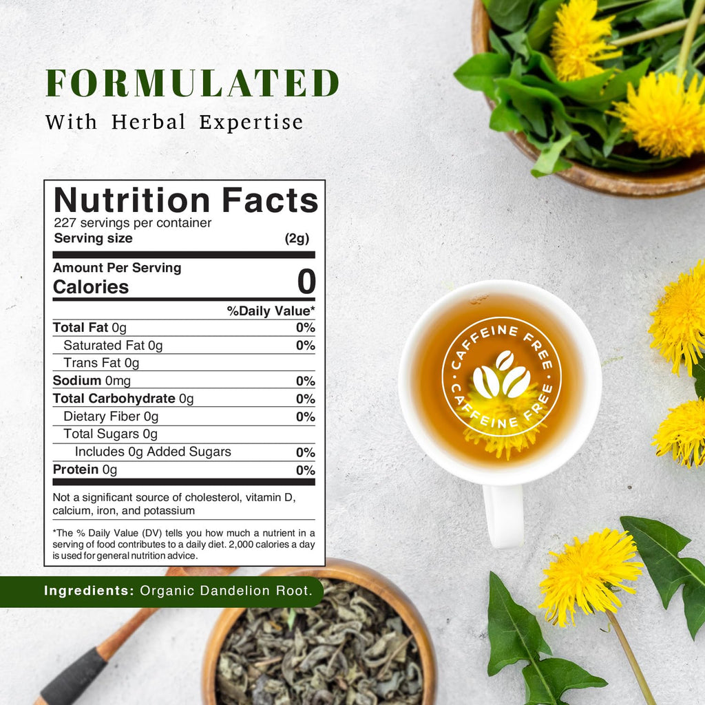 Organic herbal dandelion root tea
