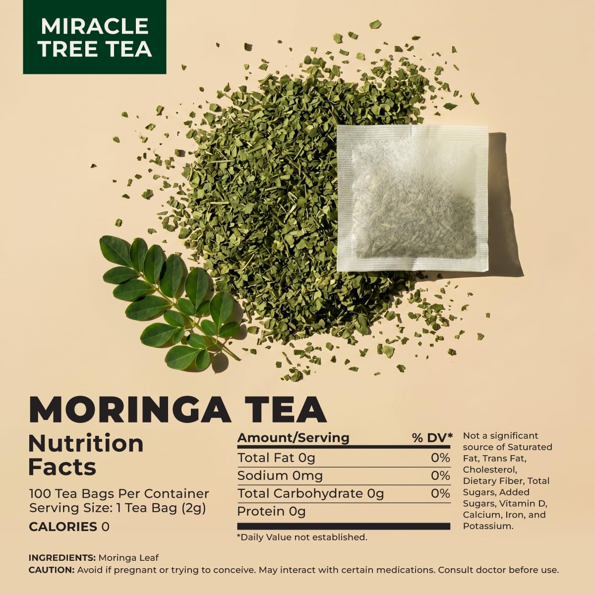 Organic herbal Moringa tea bags