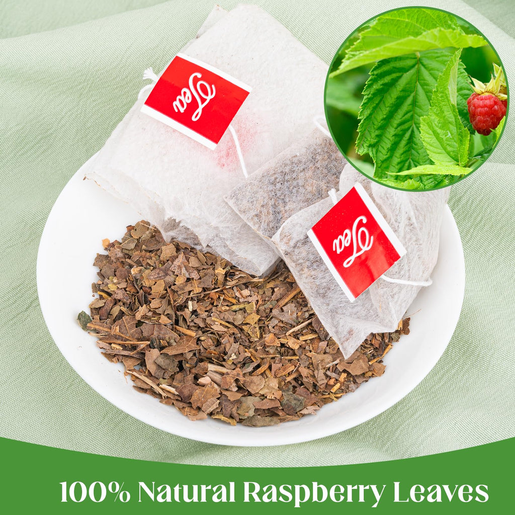 organic herbal raspberry tea infusion