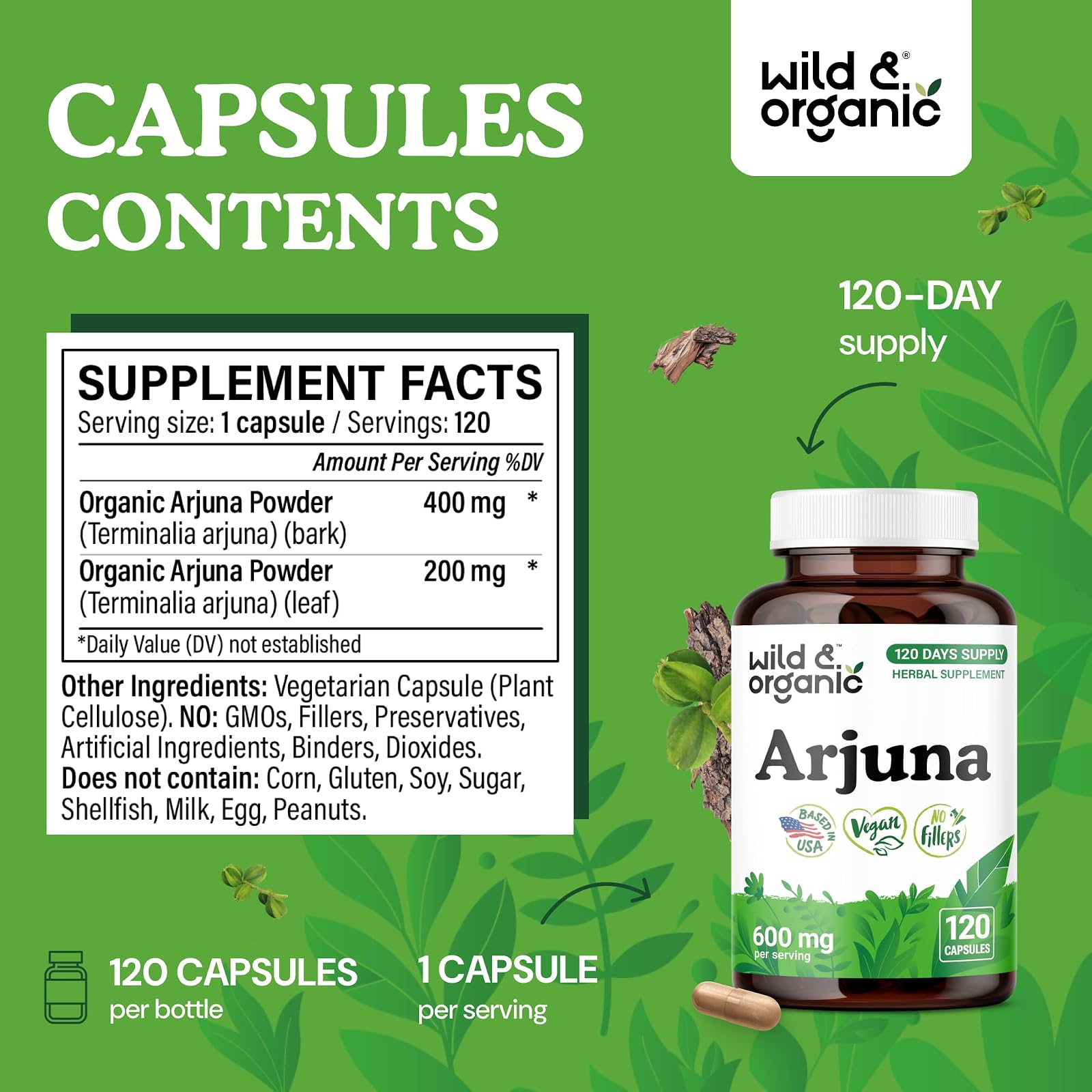Organic herbal supplement for heart health
