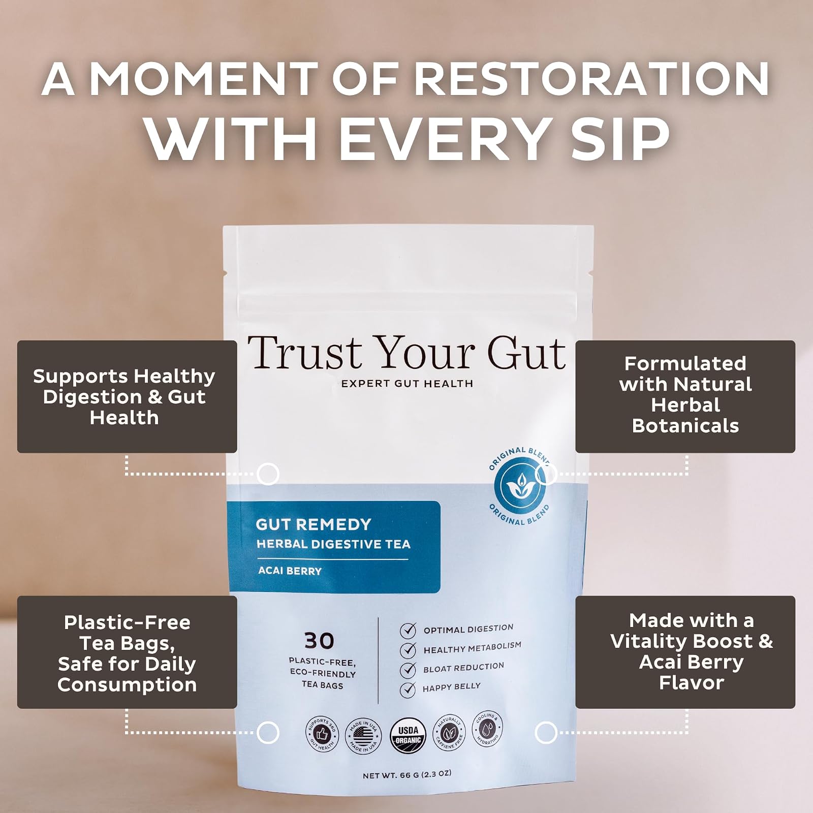 Organic herbal tea for digestive health