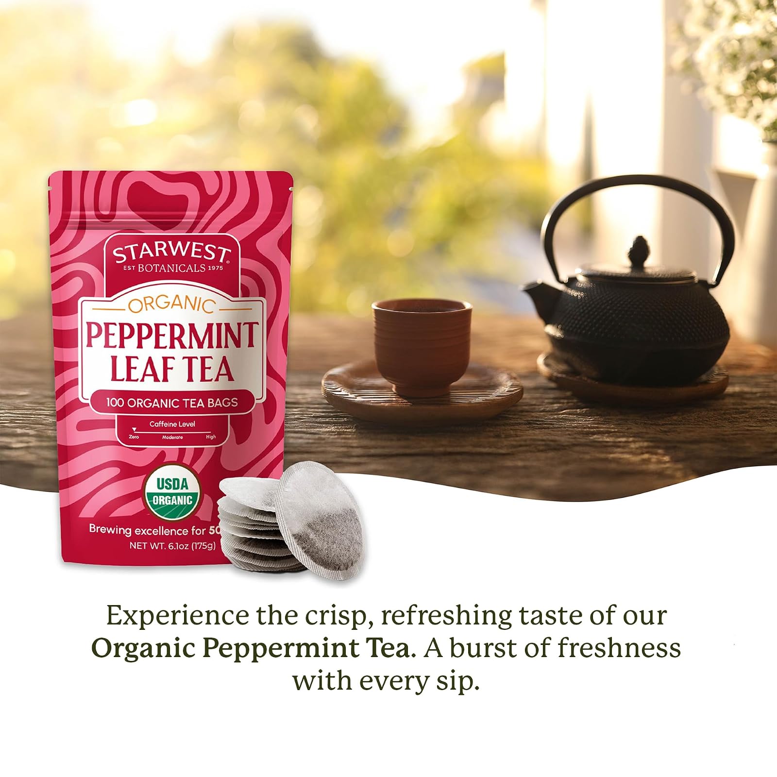 organic herbal tea for refreshing taste
