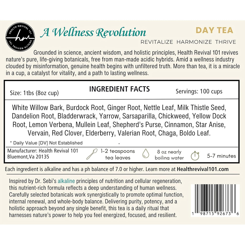 Organic herbal tea for vitality