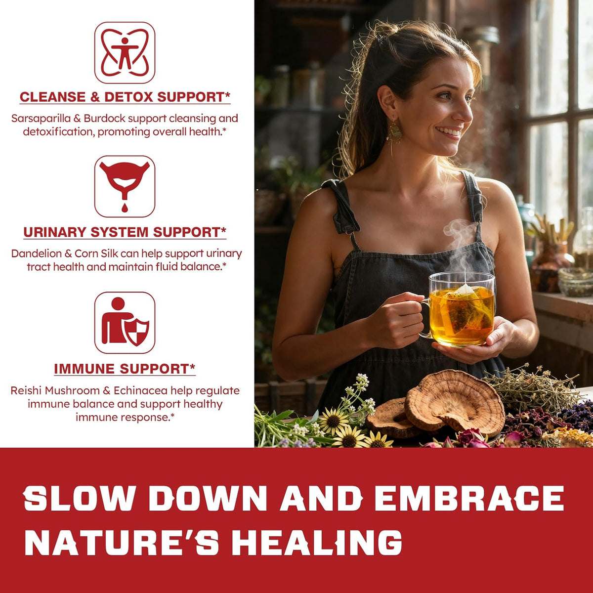 Organic herbal tea for wellness