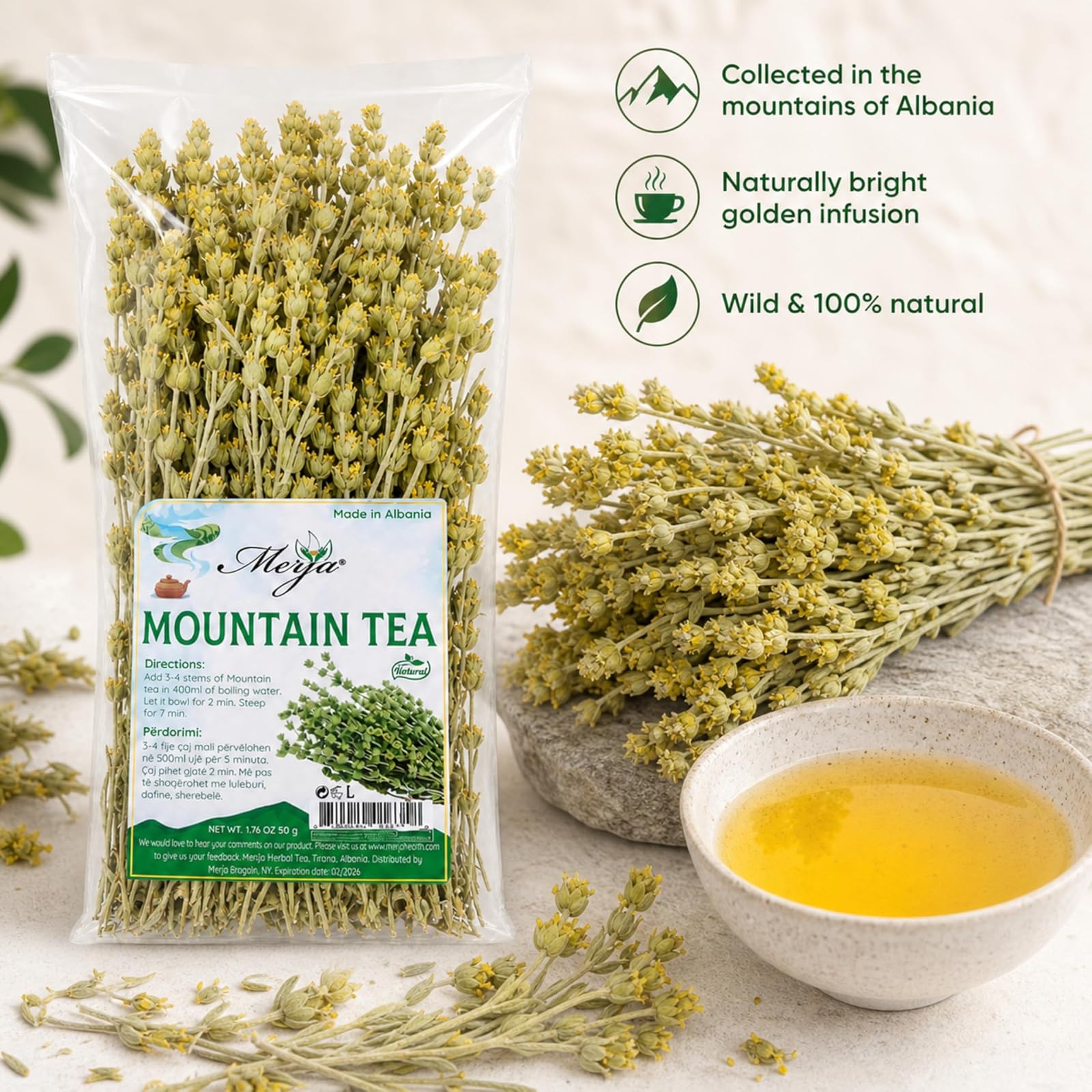 Organic herbal tea from Albania