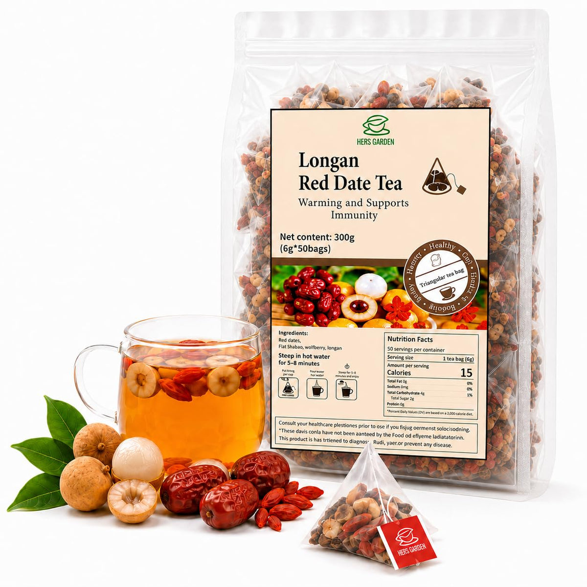 organic herbal tea with goji berry