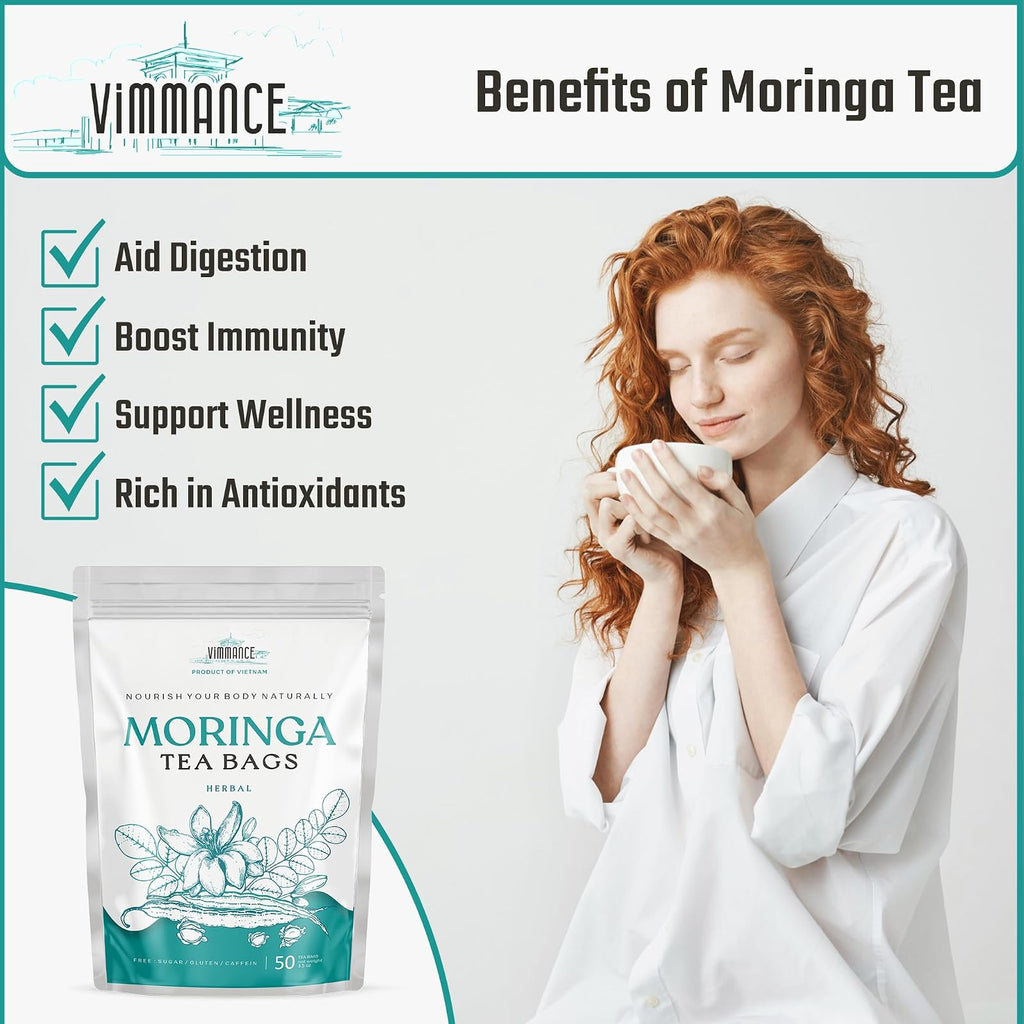Organic herbal tea with Moringa leaves