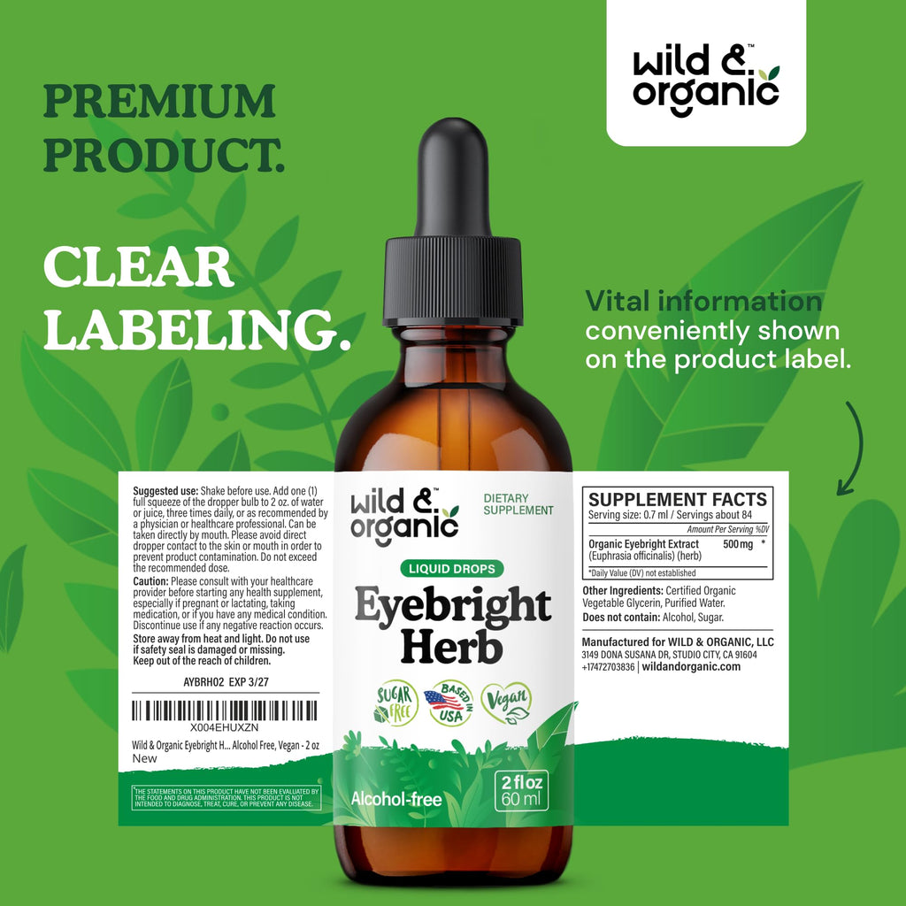 Organic herbal tincture for eyes