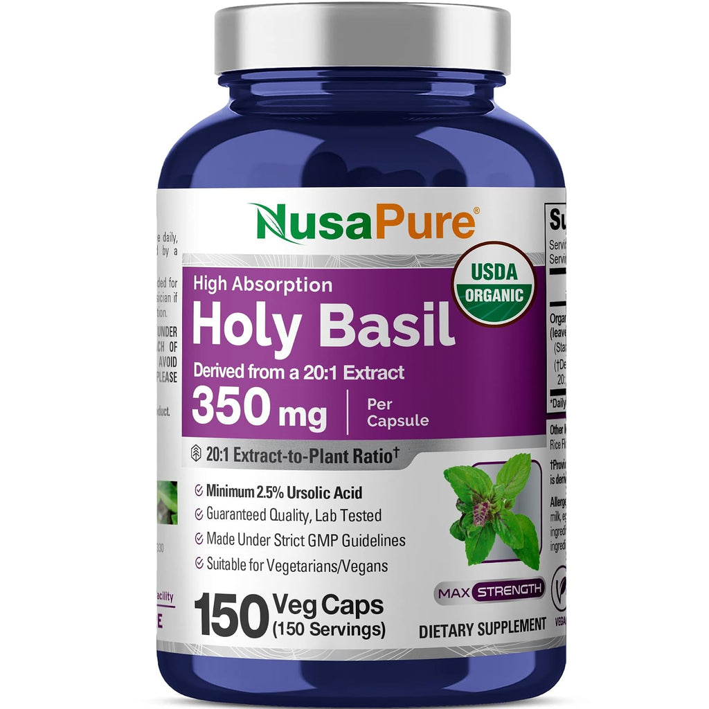 Organic Holy Basil capsules for wellness