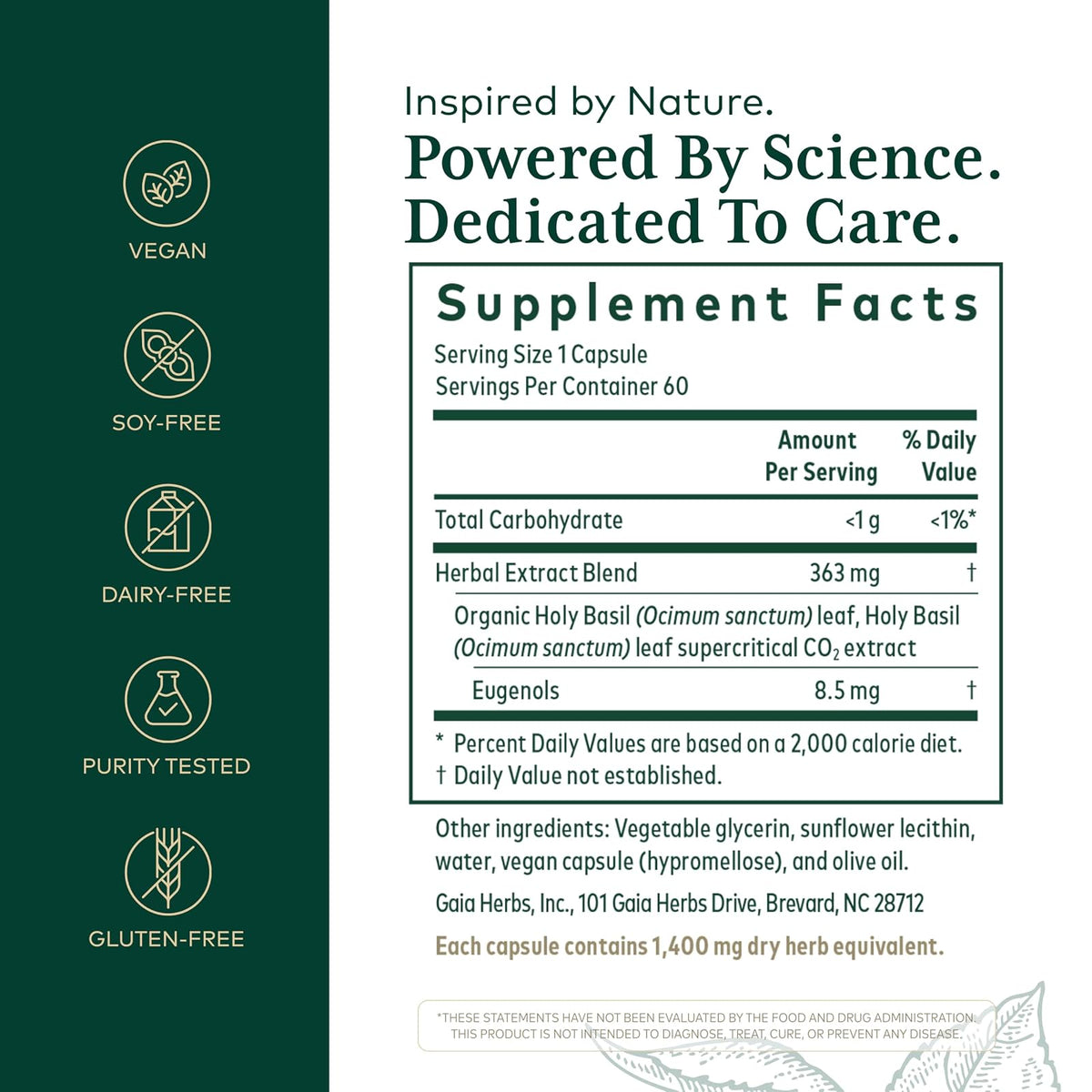 Organic Holy Basil supplement for wellness