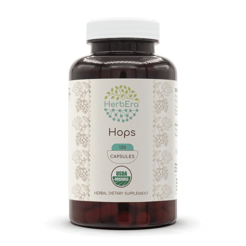 organic hops herbal supplement capsules
