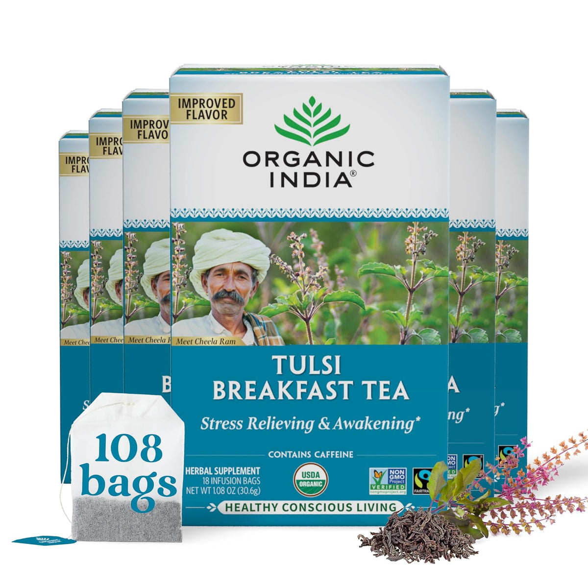 organic india tulsi breakfast herbal tea