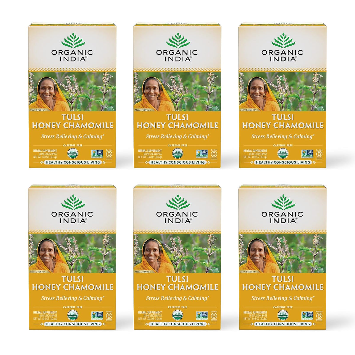 organic india tulsi honey chamomile tea bags