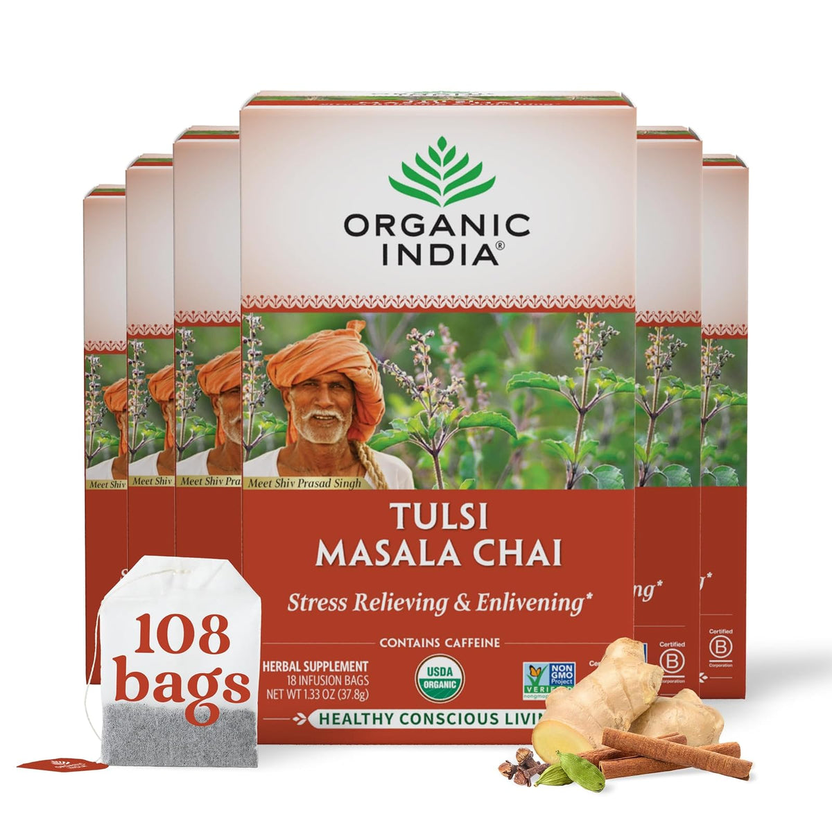 Organic India Tulsi Masala Chai infusion bags