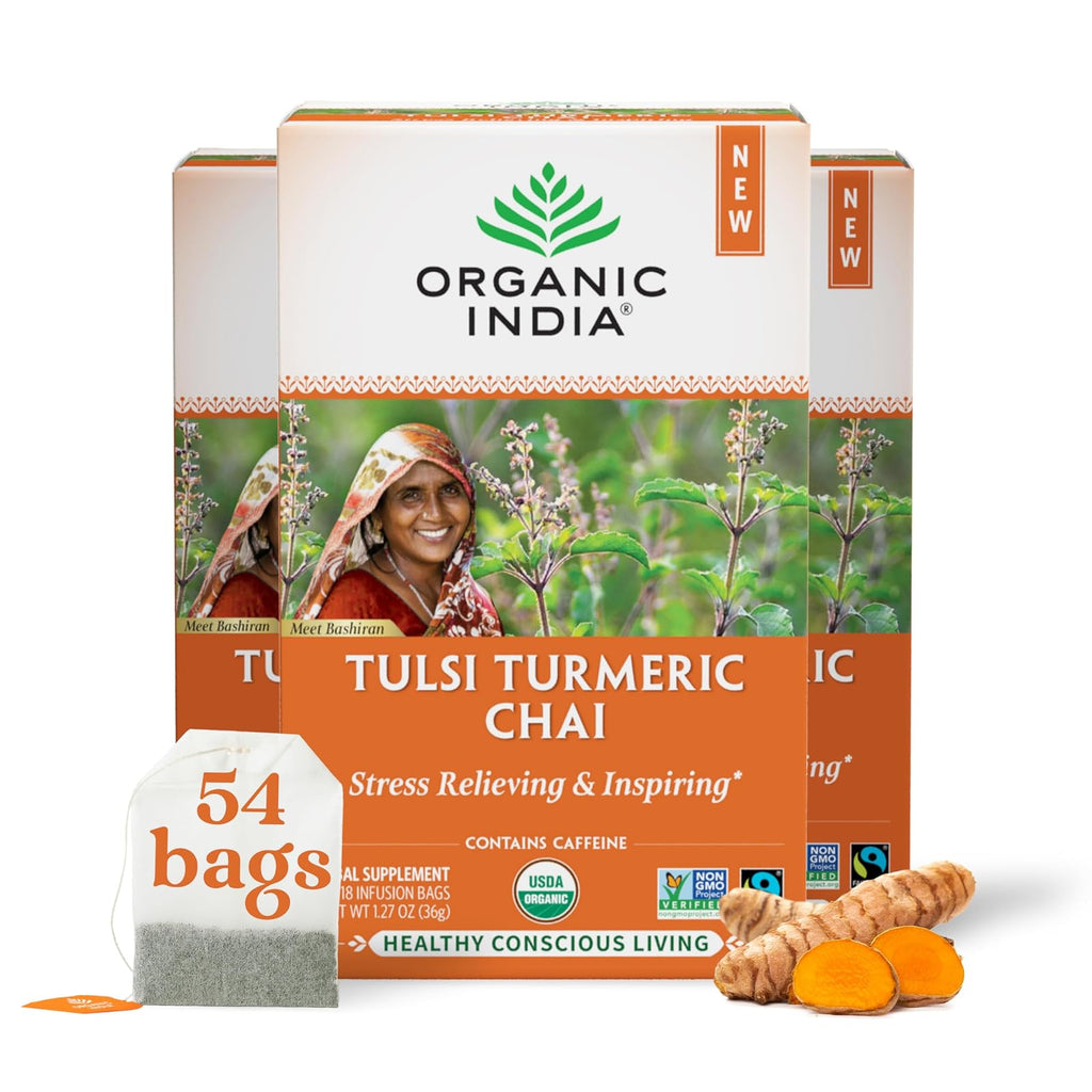 organic india tulsi turmeric chai tea bags