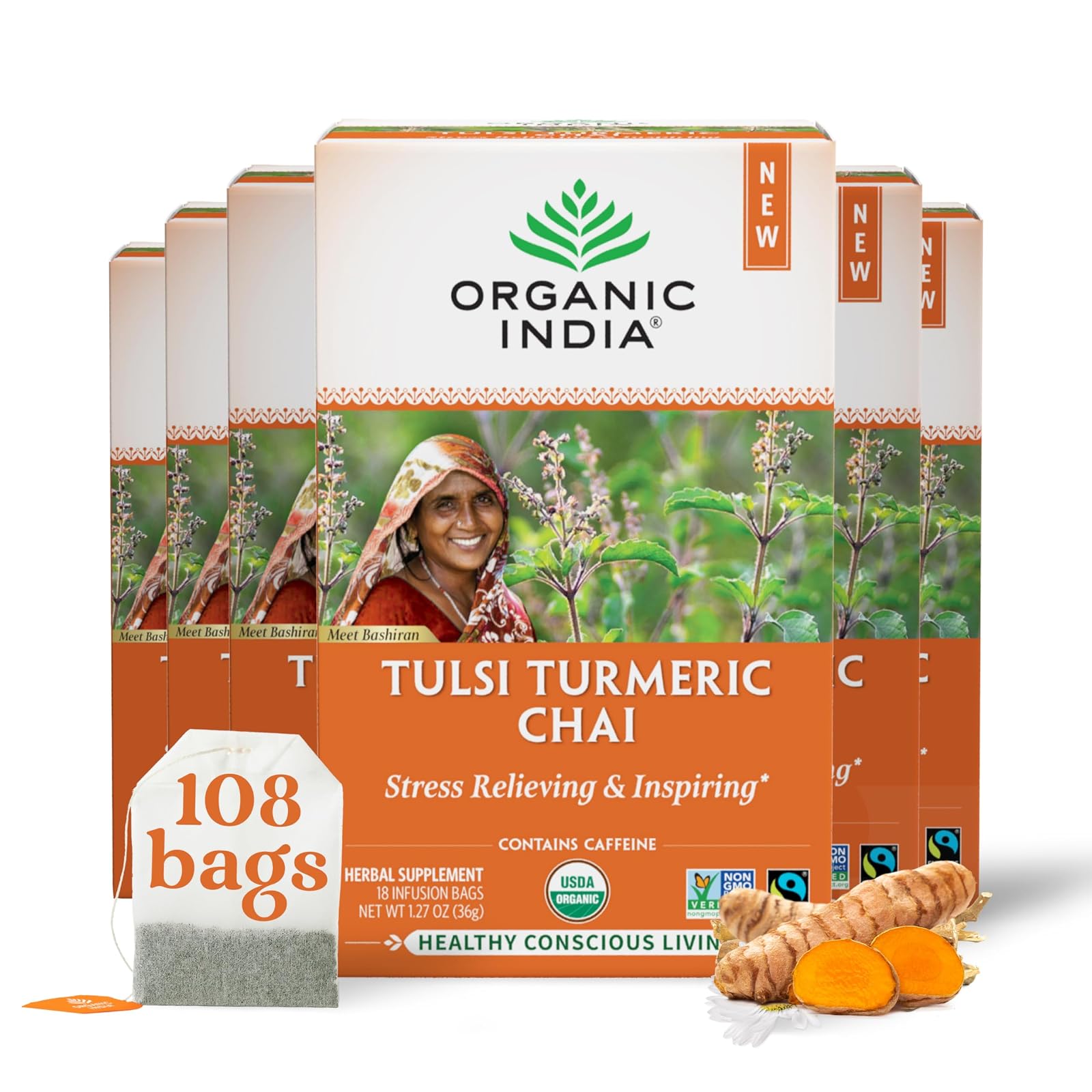 organic india tulsi turmeric chai tea bags