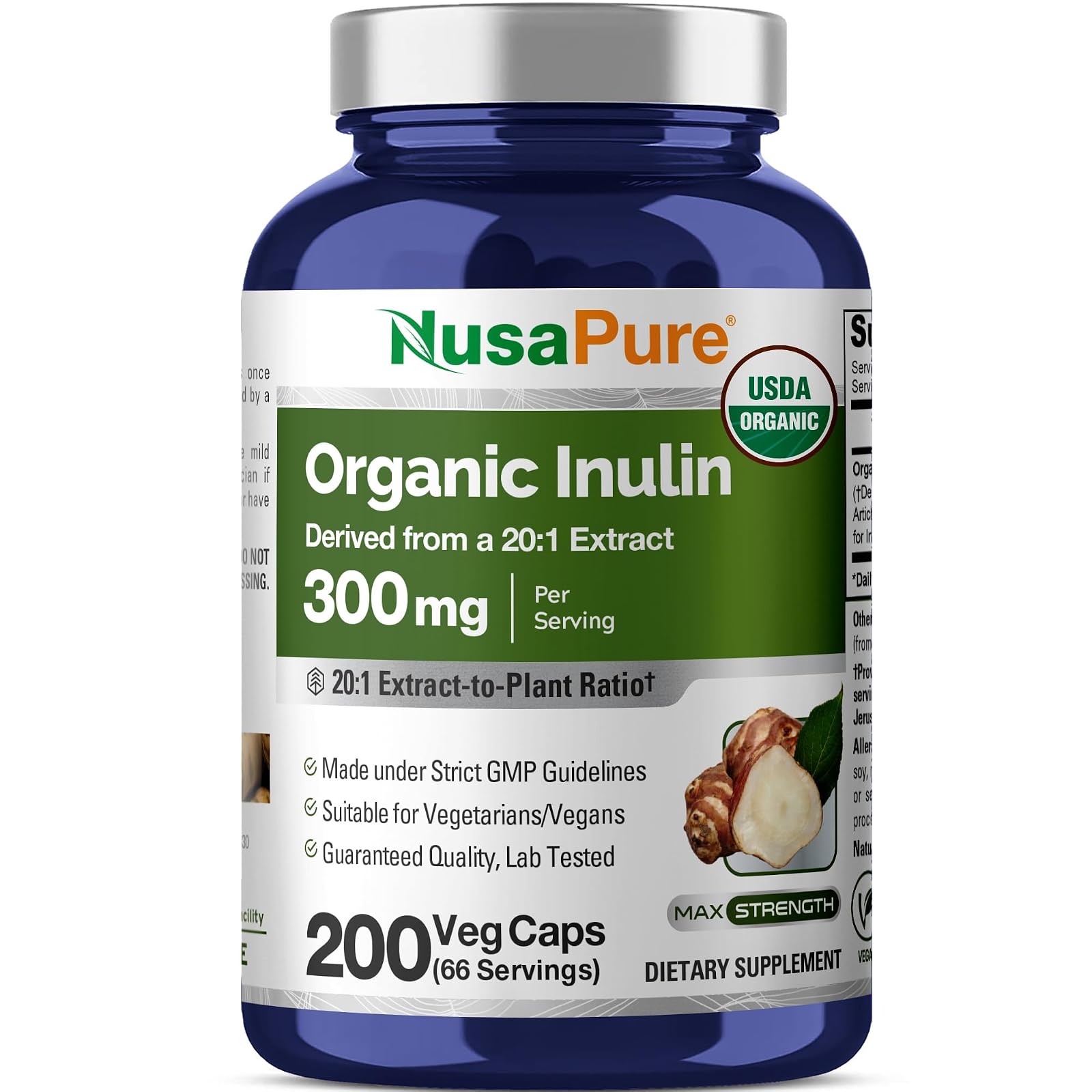 organic inulin herbal supplement capsules