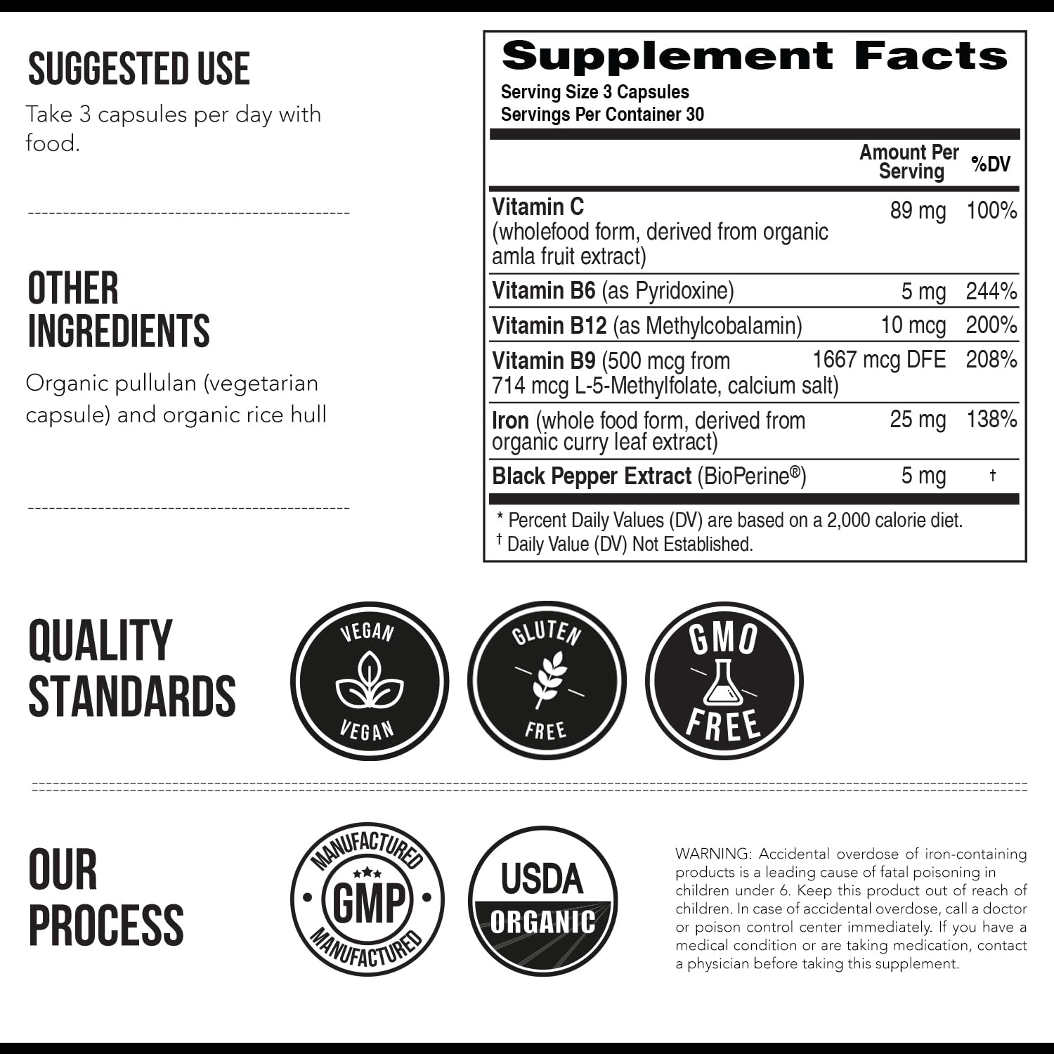 organic iron for daily nutrition