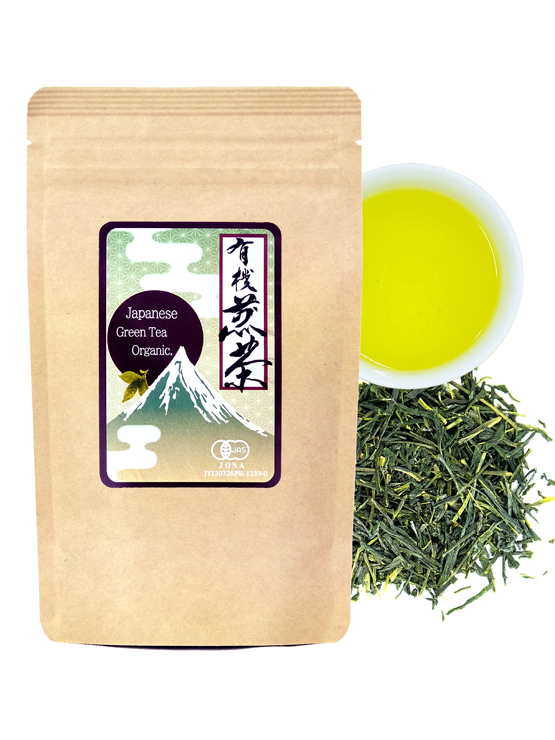organic Japanese green tea leaves