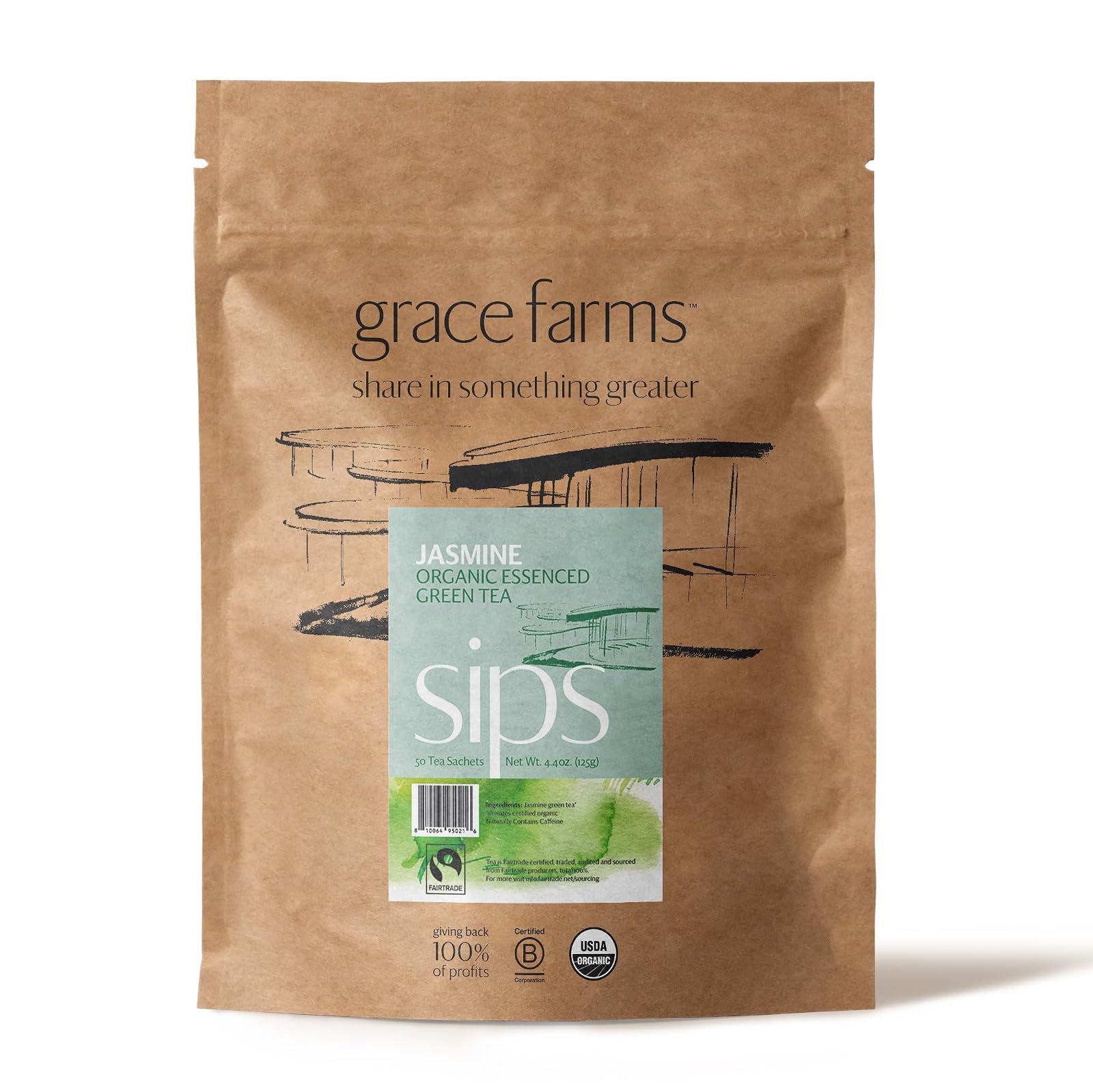 organic jasmine green tea sachets
