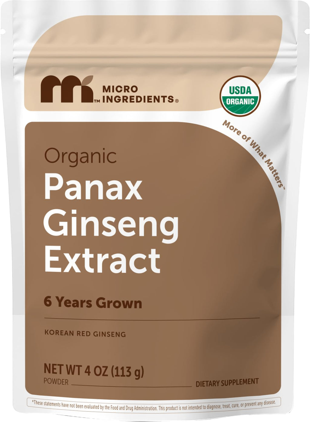 organic Korean ginseng root powder